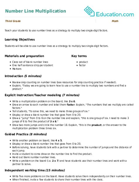 Multiplication On A Number Line Worksheets Printable Word Searches