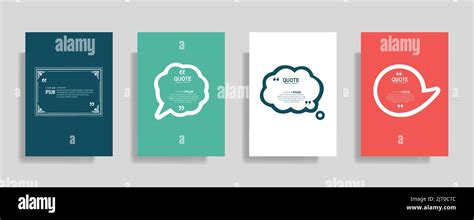 A Colorful Quote Speech Box Design Templates Set And Quotation Text In Bubble Brackets Frame