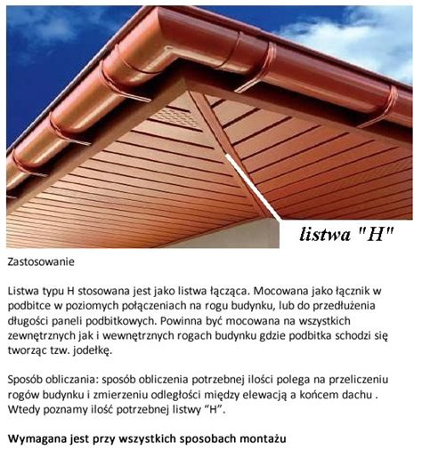 Listwa Łączeniowa H pcv Grafit Podbitki dachowe pcv
