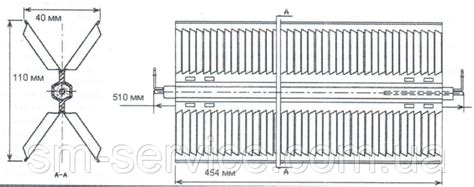 Нагревательный элемент Х-образный ТЭН 510(454)х110х40 220V Двухрежимный ...
