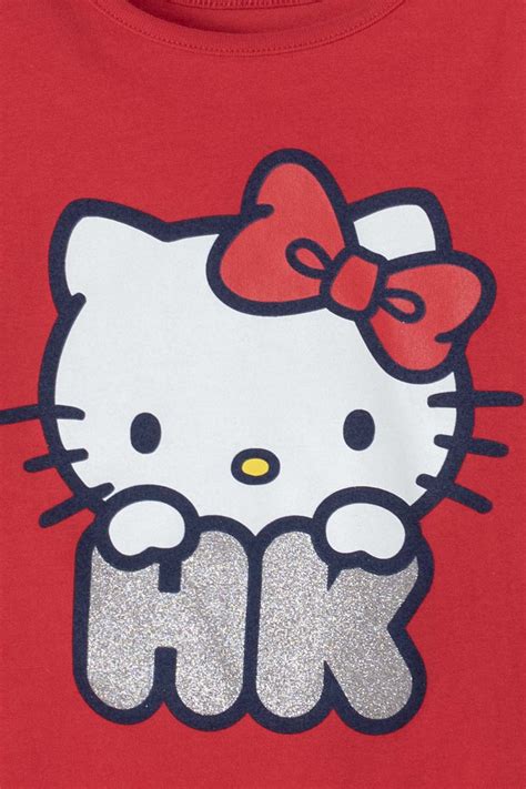 Camiseta De Hello Kitty Manga Corta Roja Para Niña 2t A 5t Mic Co