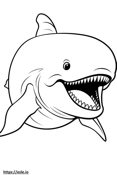 Bowhead Whale Smile Emoji Coloring Page