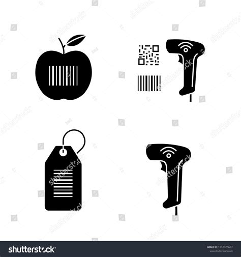 Barcodes Glyph Icons Set Product Barcode Stock Vector Royalty Free 1212075637 Shutterstock