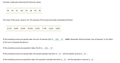 Solved Consider a data set containing the following values: | Chegg.com
