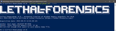 Collect Memorydump Automated Creation Of Windows Memory Snapshots For