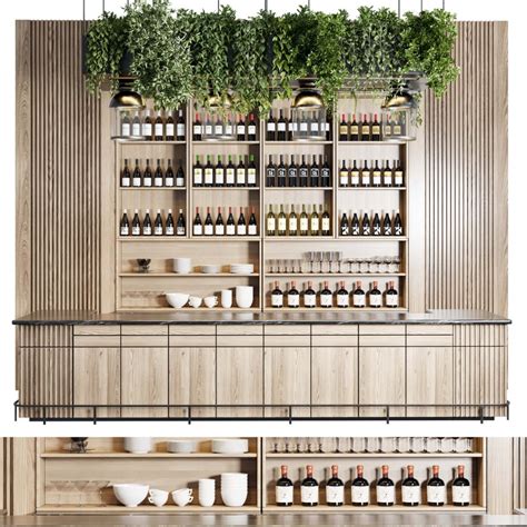 Reception Desk For Restaurant And Caffe With Cabin 3D Model For VRay