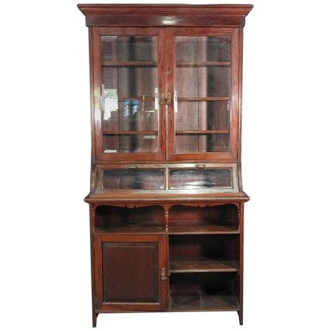 Mid Century Modern Fluted Doors Walnut China Cabinet Hutch At 1stdibs