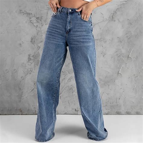Minimalist Smocked Waist Wide Leg Pants Casual Loose Slant Temu Australia