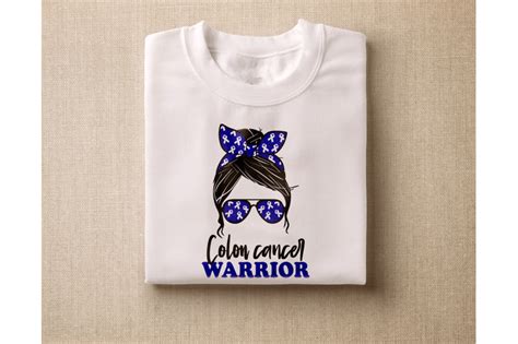 Colon Cancer Warrior Svg Colon Cancer Messy Bun Svg Blue Cancer Svg