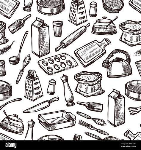 Baking Tools And Equipment Drawing