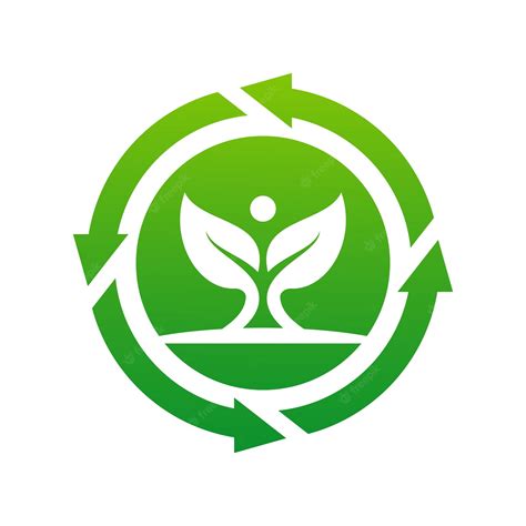 Premium Vector Circle Recycle With Growth Leaf Logo Concept