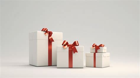 Premium AI Image White Gift Box With Red Ribbon Bow