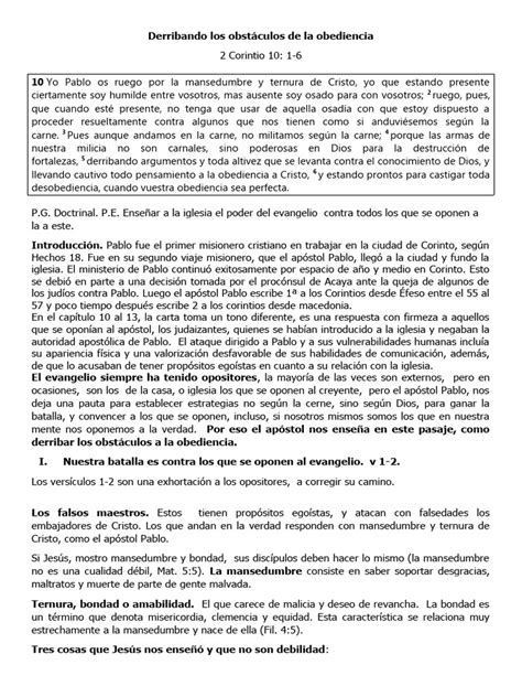 2 corintios 10 1 5 derribando los obstáculos de la obediencia pdf