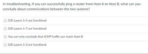 Solved In Troubleshooting If You Can Successfully Ping A Chegg