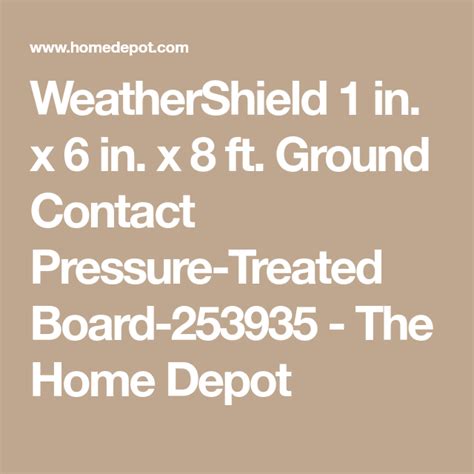 WeatherShield 1 In X 6 In X 8 Ft Ground Contact Pressure Treated