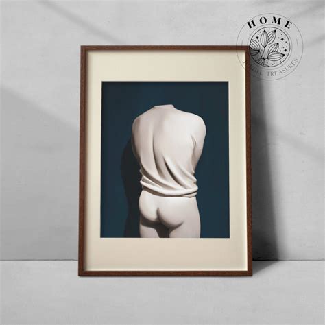 Print Naked Butt Statue Colorful Male Body Art Digital Gay Art