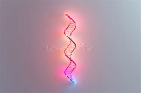 A Minimalist Background With A Single Dna Strand Made Of Geometric Shapes And Neon Lights Set