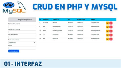 Como Hacer Un Crud En Php Y Mysql Bootstrap Mvc Interfaz