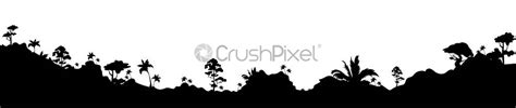 Jungle Black Silhouette Vector Illustration Stock Vector 2319553