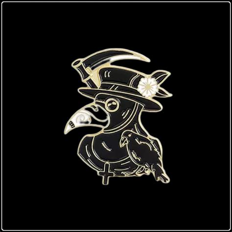 Plague Doctor Pin Black And White Into The Black