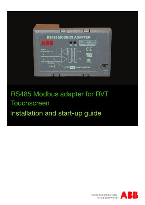 Abb Rs485 Modbus Adapter Installation And Startup Manual Manualzz