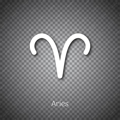 Símbolo Astrológico De Aries Con Sombra Aislada Sobre Fondo
