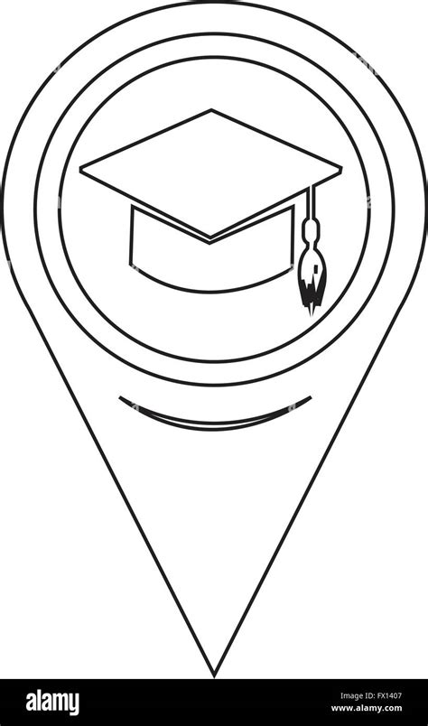 Map Pointer Graduation Cap Icon Stock Vector Image And Art Alamy