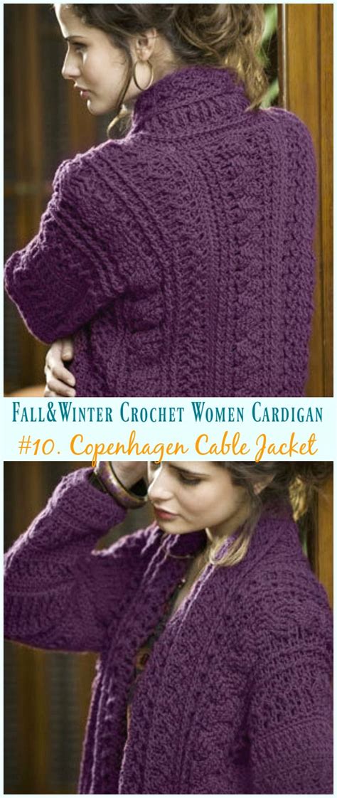 Fall Winter Women Cardigan Free Crochet Patterns
