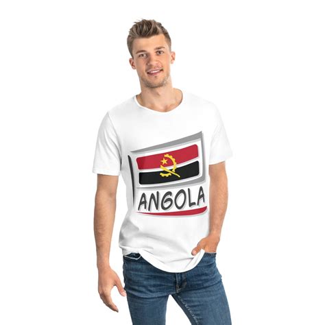 Angola Shirt Curved Hem Camisa Light Angolia Flag Angolian Heritage