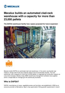 A Sectored Warehouse With Capacity For More Than 42 000 Pall