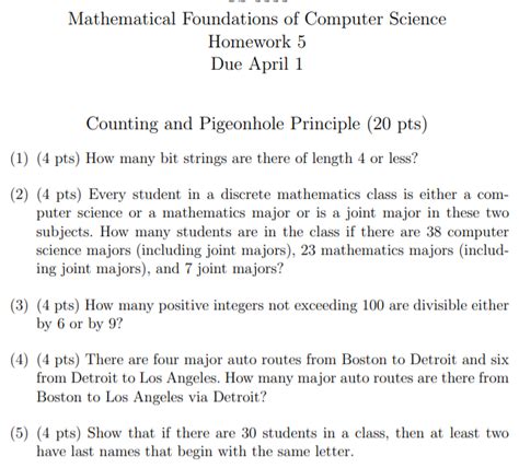 Solved Mathematical Foundations Of Computer Science Homework