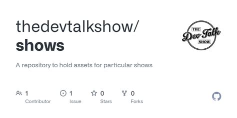 Github Thedevtalkshow Shows A Repository To Hold Assets For Particular Shows