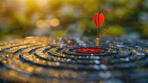 Dartboard With Dart Arrow Out Of The Center D Rendering Stock Illustration Illustration Of