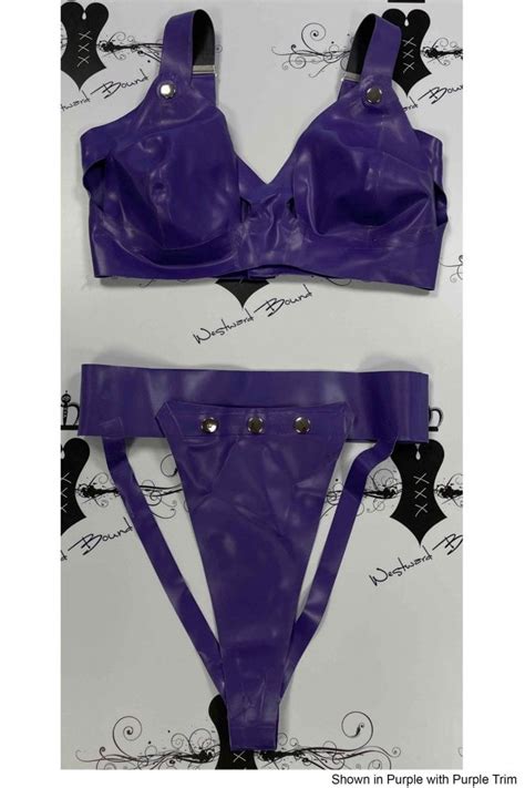 R2160 R2161 Daily Dose Latex Rubber Bra And Thong Set Sizes Still