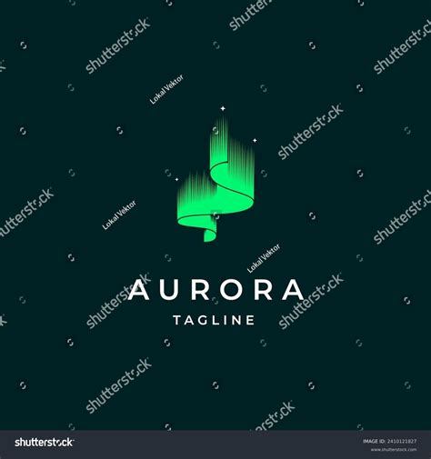 Green Aurora Borealis Logo Modern Northern Stock Vector Royalty Free