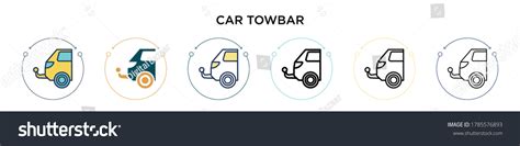 Car Towbar Hitchicon Filled Thin Line Stock Vector Royalty Free 1785576893 Shutterstock