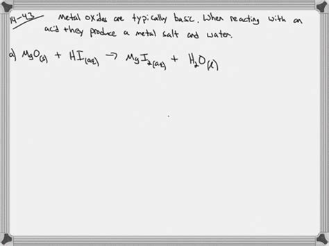 SOLVED Write A Balanced Chemical Equation Showing How Each Metal Oxide Reacts With HI A MgO