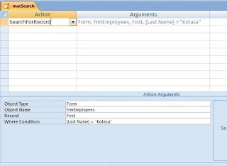 Search For Record Macro Action Access LEARN MS ACCESS TIPS AND TRICKS