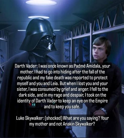 Asked A Chatbot To Write A Scene Where Vader Is Revealed To Be Padmé
