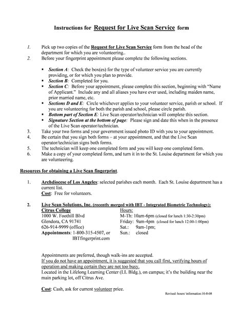 Fillable Online 0101 Nccdn Instructions For Request For Live Scan