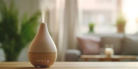 Premium Ai Image Modern Essential Oil Diffuser With Marble Surface On Table Indoors