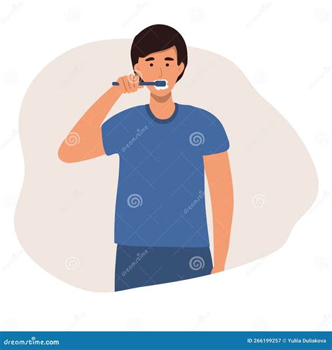 Cartunista Escovando Os Dentes Isolado Em Branco Ilustração do Vetor Ilustração de fofofo
