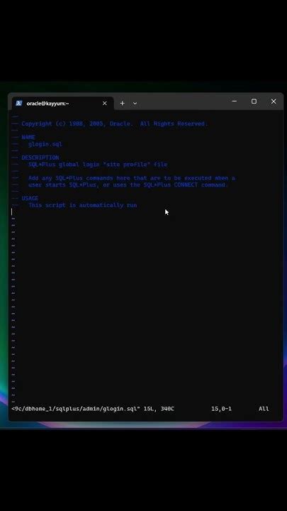 shorts edit environment variables for sqlplus console in oracle
