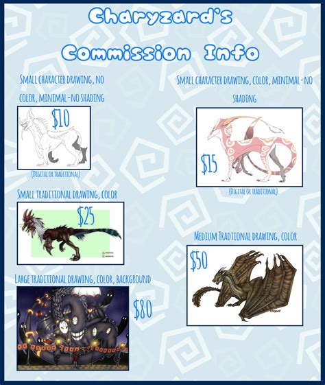 Commission Pricing By Pacadian On Deviantart