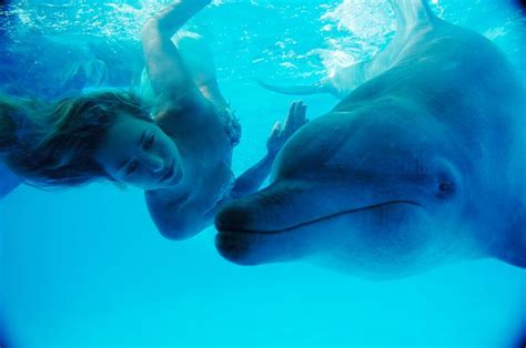 Hannah Fraser With Dolphin Friend Real Life Mermaids Mermaid