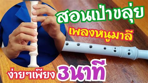 สอนเป่าขลุ่ยรีคอร์เดอร์ เพลงหนูมาลี โน้ตเพลงหนูมาลี ฝึกเป่าขลุ่ยง่ายๆใน