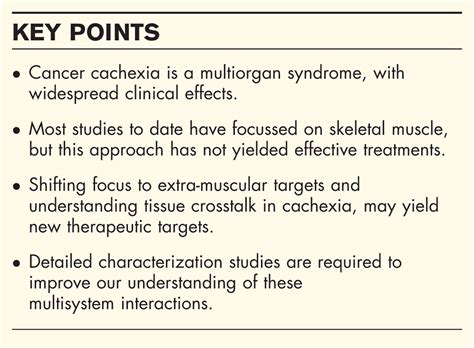 Cancer Cachexia Adopting A Systems Wide Approach Current Opinion In Clinical Nutrition