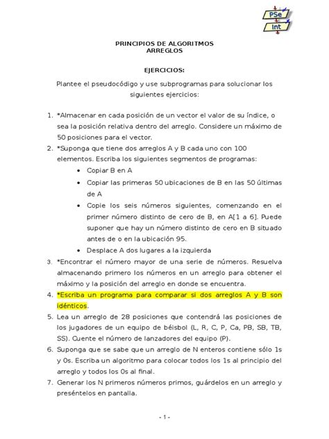 Pseint Ejercicios Descargar Gratis Pdf Matriz Matemáticas Estructura De Datos De Matriz