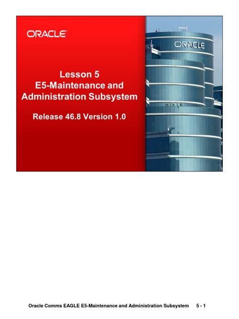 Lesson05 E5 Maintenance And Administration Subsystem V1 Pdf