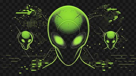 Premium Psd Set Of Simple Alien 8 Bit Pixel With Antennae And Eyes